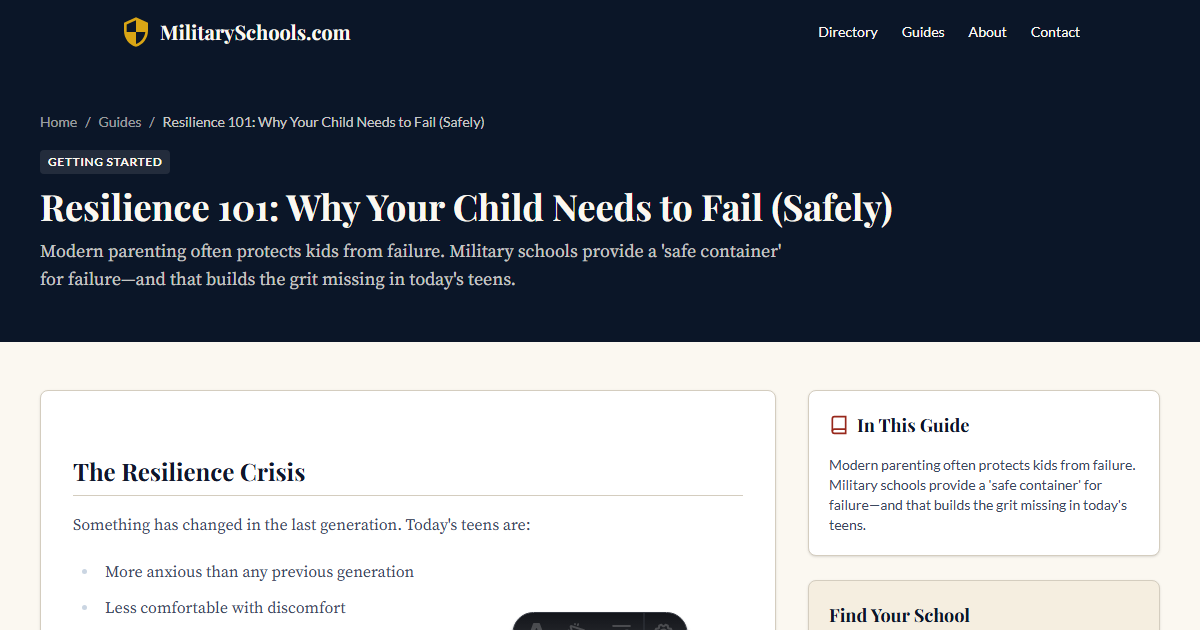 Resilience 101: Why Your Child Needs to Fail (Safely) | Military ...