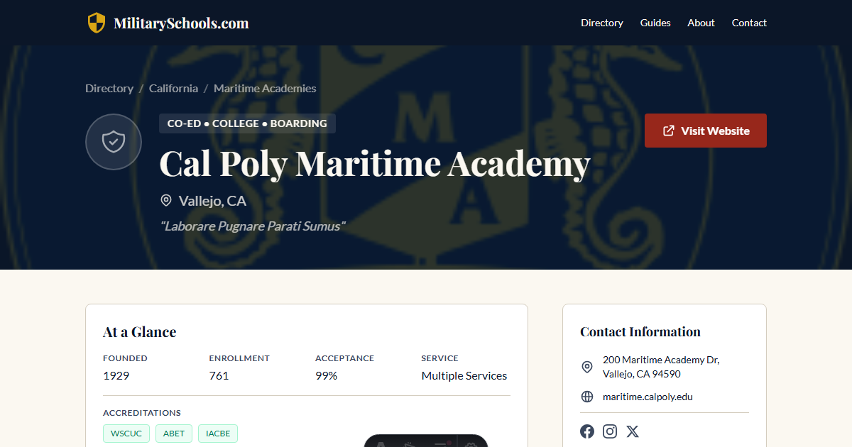Cal Poly Maritime Academy | Maritime Academy in Vallejo, CA