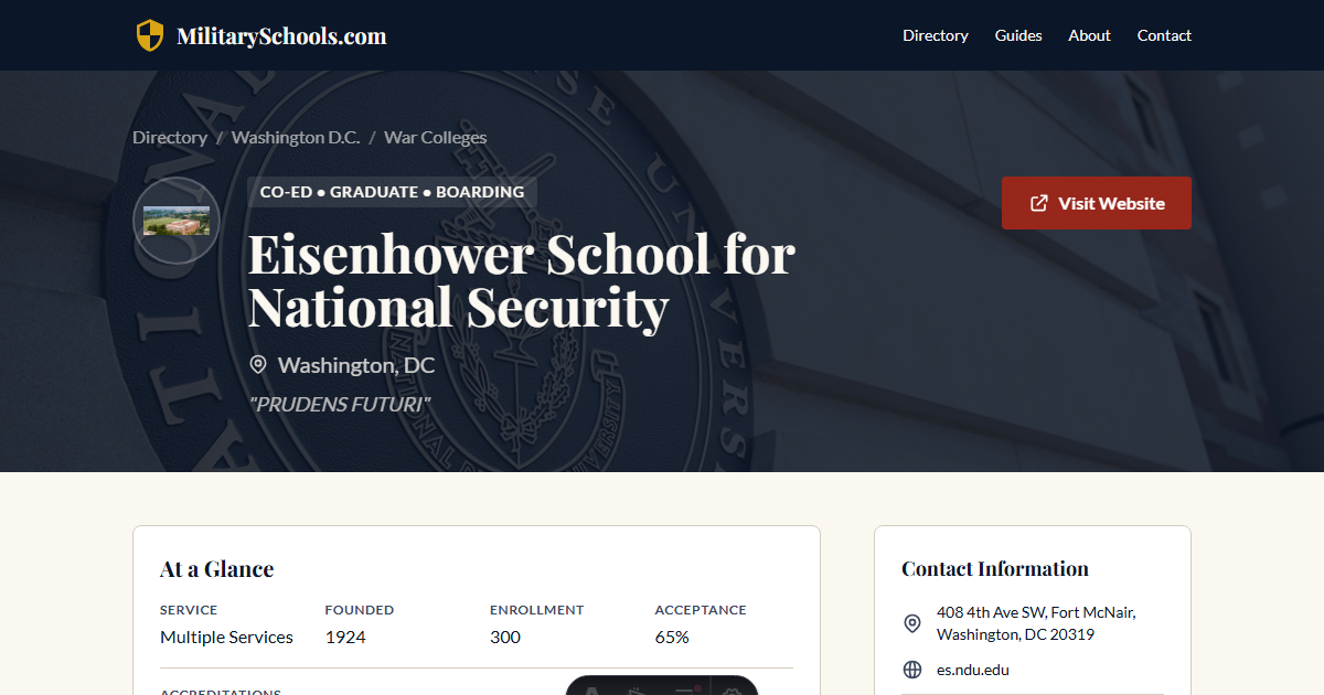 Eisenhower School for National Security | War College in Washington, DC