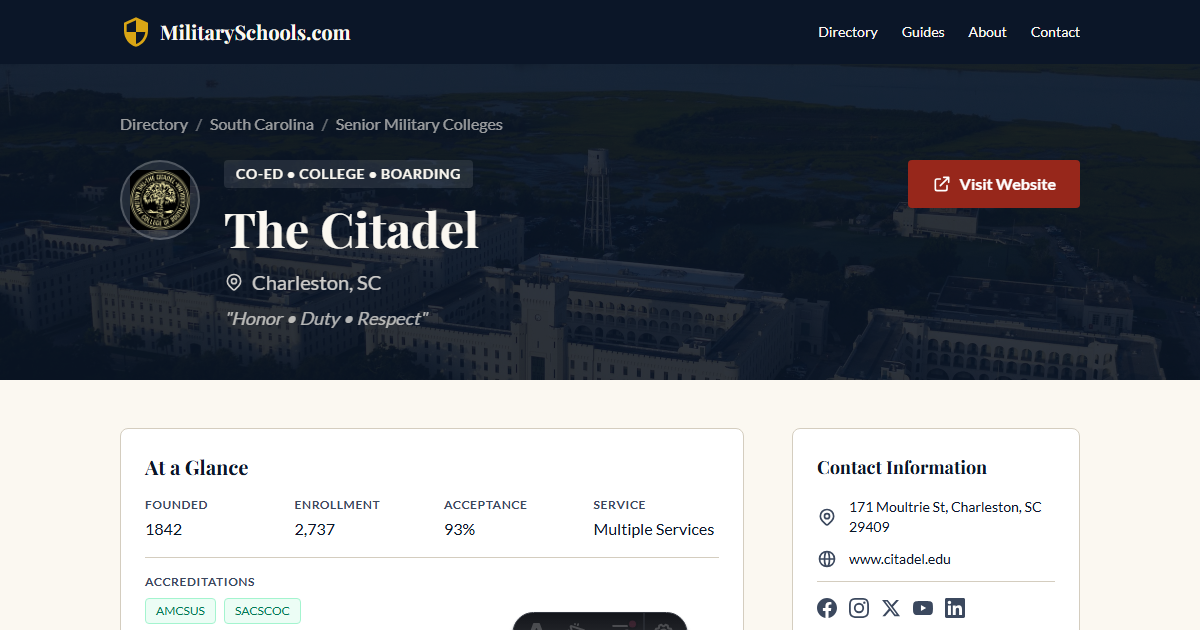 The Citadel | Senior Military College in Charleston, SC
