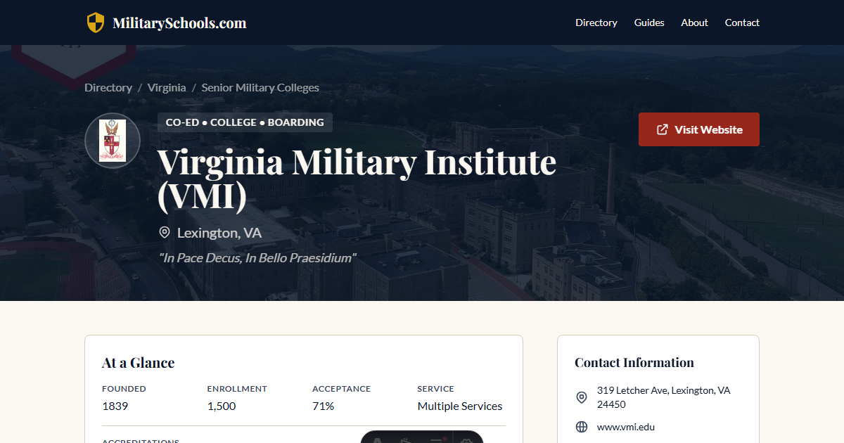 Virginia Military Institute (VMI) | Senior Military College in ...
